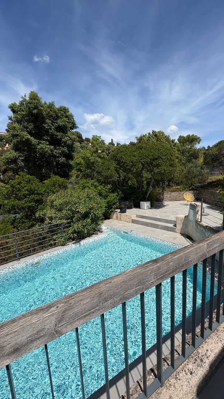 Maison 120m2, 3ch Terrain Arboré, Piscine, Vue Mer - La Londe-les-Maures