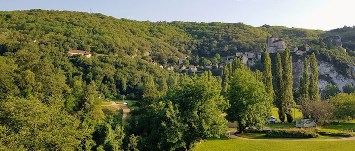 Vue 180° St-cirq-lapopie - Maison 5 Ch. Climatisée - Saint-Cirq-Lapopie