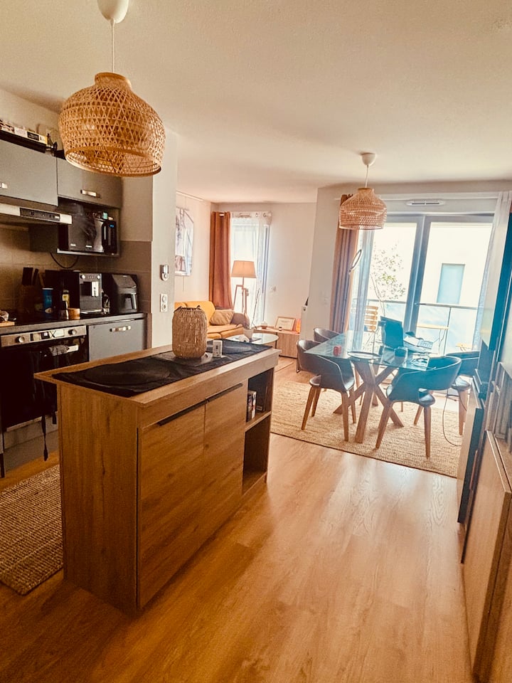 Grand T2 Cosy - 10 Mn Aéroport - Stationmt Gratuit - Mérignac