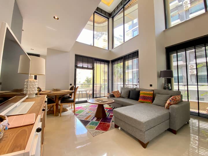 Denize 50 M Mesafede 1+1 Loft Daire - Alanya