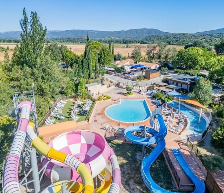 Bungalow Climatisé, Vue Lac Camping 4*, Piscine - Cadenet