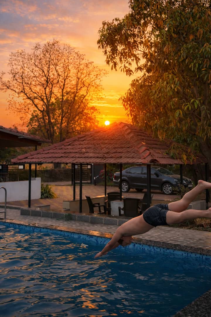 Pvt 3bhk Villa In Karjat | Private Pool | Firepit - Neral