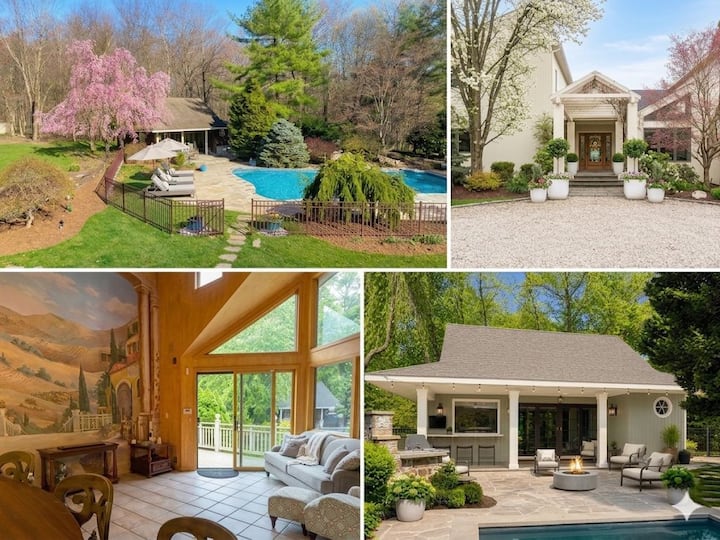Serene Luxury Estate In Warren: Pool House, Tennis - Somerville, NJ