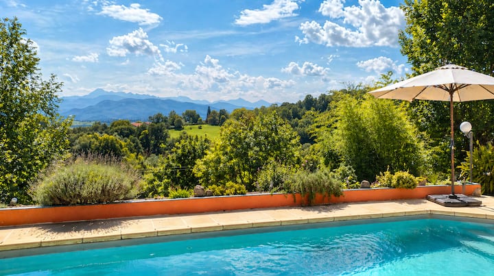 La Vigne - Villa Fleurie, Piscine, Panorama - Saint-Girons