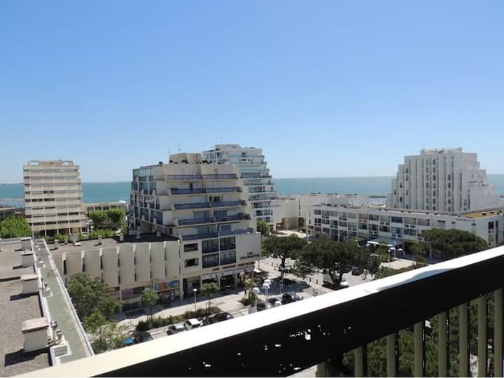 Studio Vue Panoramique Mer, Clim - 3 Pers. - La Grande-Motte