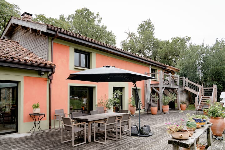 Maison Sur Un Airial Au Cœur De La Forêt Landaise. - Lit-et-Mixe