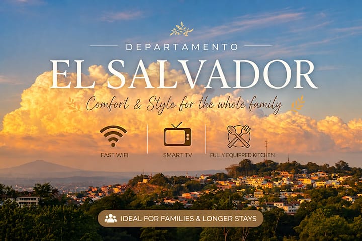 Cozy Apto Wifi+ac+tv+working Area+bbq @El Salvador - San Salvador