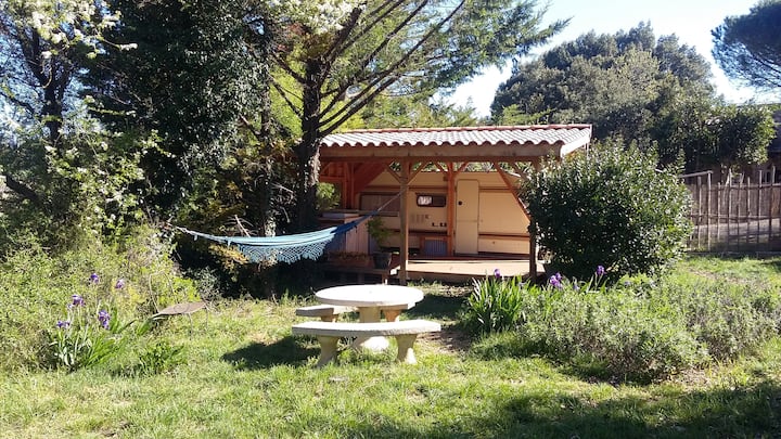 Ô Grézac. Caravane 2 Lits, Terrasse, Terrain Privé - Lodève