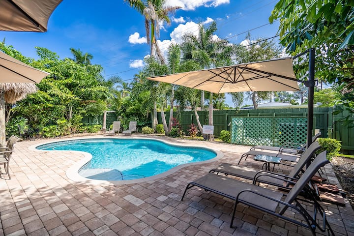 5/4-heated Pool-tiki Hut W/bbq-boardwalk-beach 1m - Hollywood, FL