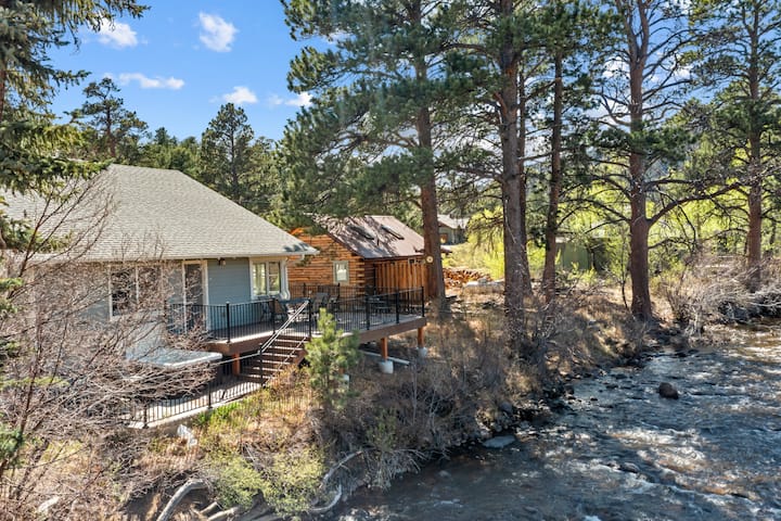 River Cabin, Hot Tub, Ac, 5min Rmnp - Estes Park, CO