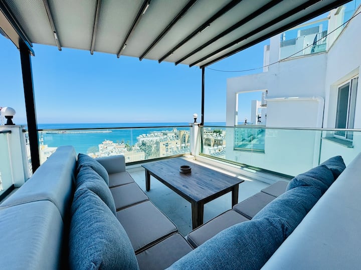Gökyüzüyle Buluşan Full Deniz Manzaralı Penthouse - Girne