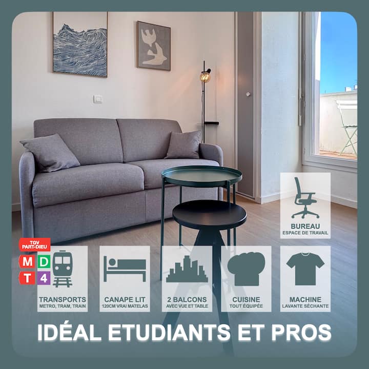 Studio 601, Terrasses – Vue Part-dieu & Lyon 3 - Lyon