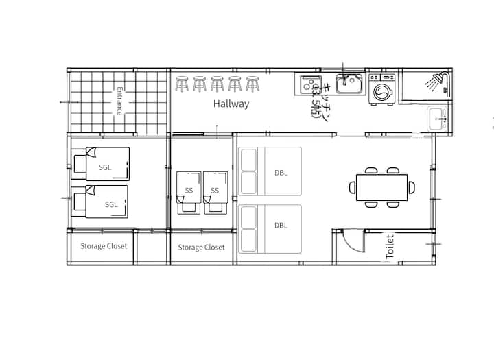 高槻の静かな宿/駅6分/京都13分・大阪15分/和風古民家/最大10名(子ども含む)/プロジェクター - 高槻市