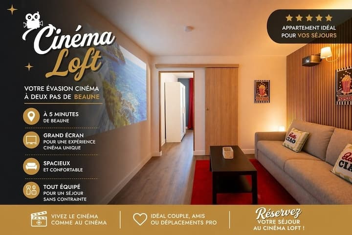 Cinéma Loft – Beaune à Proximité - Autoroute 5 Min - Savigny-lès-Beaune