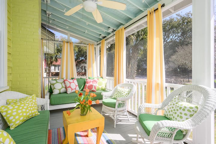 Cottage On Green A Duplex. North Beach, Screen Por - Tybee Island, GA
