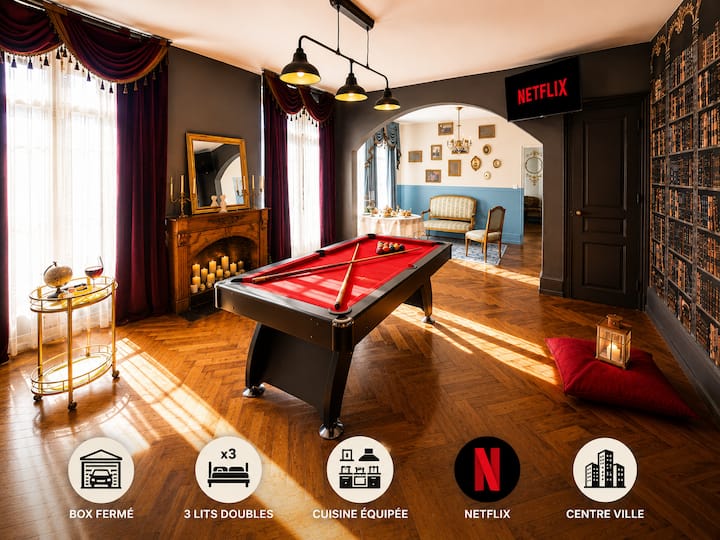 La Suite Bridgerton-élégance+billard, Centre-ville - Mulhouse