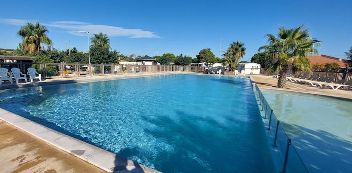Bungalow Confort à La Mer : Clim, Piscine + Tv - Sigean