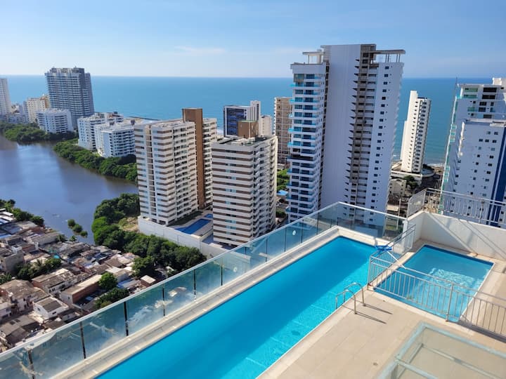 Exclusivo Apto Con Vista Del Mar. 5 Min Del Centro - Cartagena