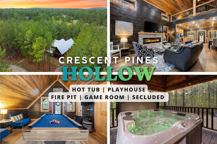 New! Pine Cabin W/ Hot Tub, Game Room, Playground - United States