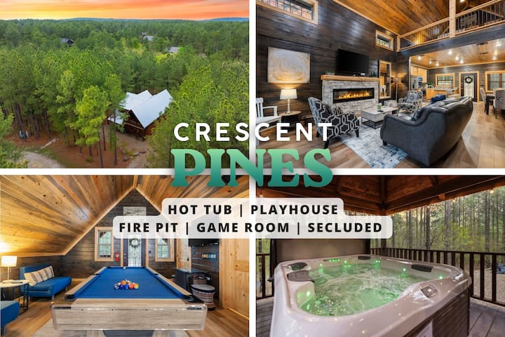New! Pine Cabin W/ Hot Tub, Game Room, Playground - United States