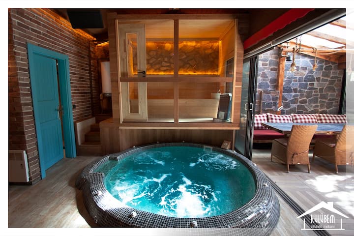 Spa Jakuzili, Saunalı, Barbekü Alanlı Kulübe - Ankara