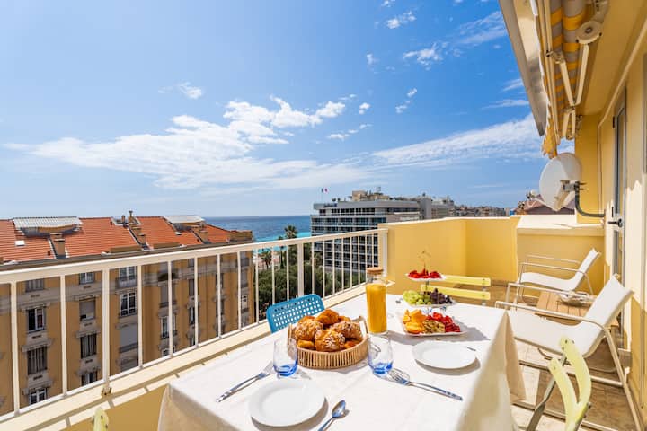 Vue Mer Avec Terrasse Plein Soleil - Nice
