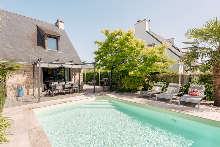 Villa Bord De Mer- Piscine Chauffée - Plage à 200m - Baden