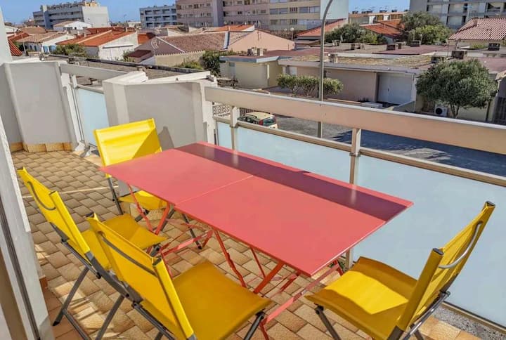 T3 Climatisé. Parking Privé. 200 M Plages.4/5 Pers - Port-la-Nouvelle