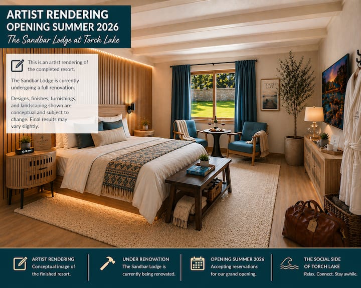 Torch Lake Retreat | Hot Tub • Sauna • Pickleball - Alden, MI