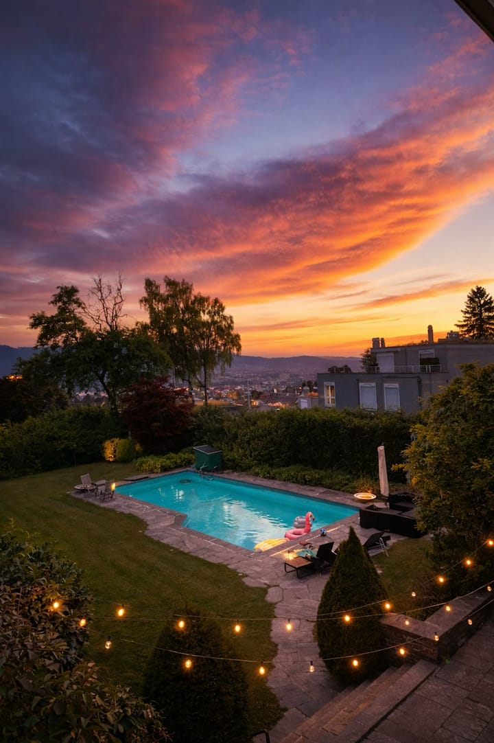 Luxury Villa With Pool & Garden Near Klusplatz - Zurique