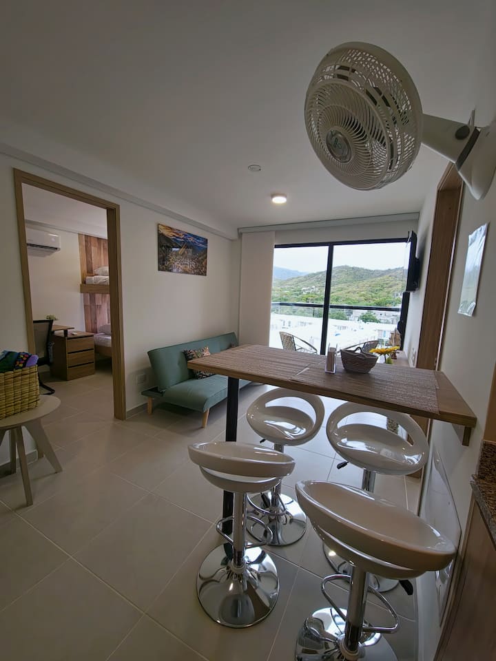 Modern Condo 2 Br · Mountain View Work-friendly - Santa Marta