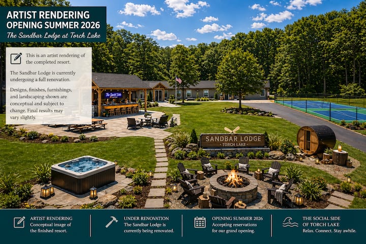 Private 6-suite Lodge | Hot Tub • Sauna •Sleeps 18 - Alden, MI