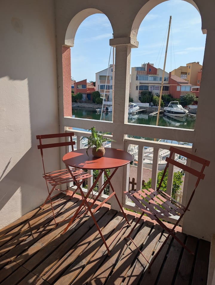 Studio Cabine Rénové Avec Vue Marina - Piscine - Le Barcarès