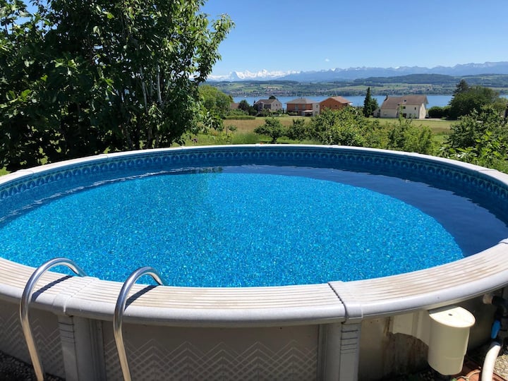 Chalet Authentique Avec Vue Sur Les Alpes & Lac - Murten
