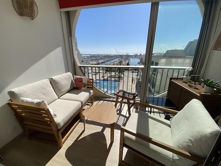 Bel Appartement Central Vue Port Et Mer, Parking - La Grande-Motte