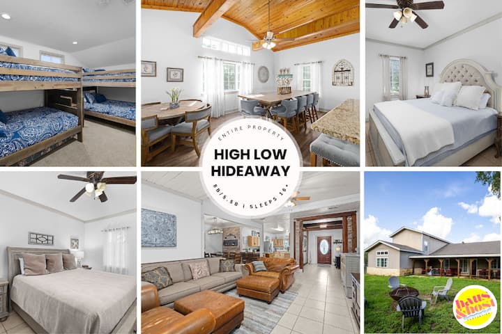 High Low Hideaway | Sleeps 30 | Close To Gruene! - New Braunfels, TX