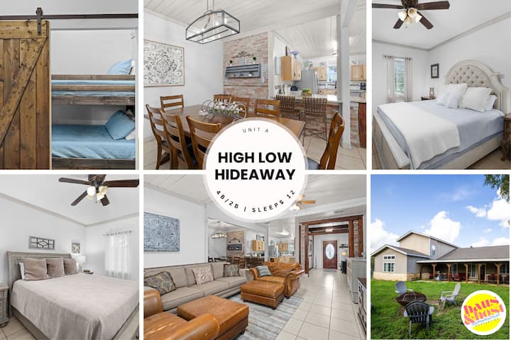 High Low Hideaway | Unit A | Sleeps 12 - New Braunfels, TX