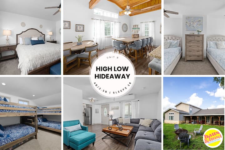 High Low Hideaway | Unit B | Sleeps 16 - New Braunfels, TX