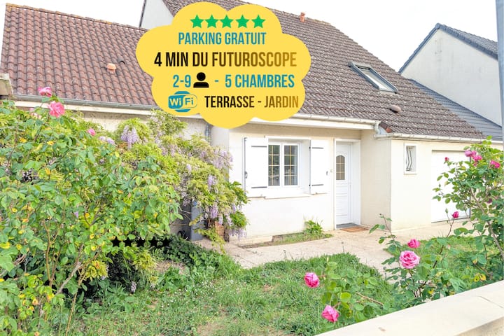 Maison Glycine -5 Ch 6 Lits -Futuroscope Aquascope - Chasseneuil-du-Poitou