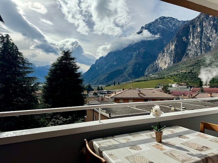 Waterfall & Pool With Balcony - One Bedroom Apt - Riva del Garda