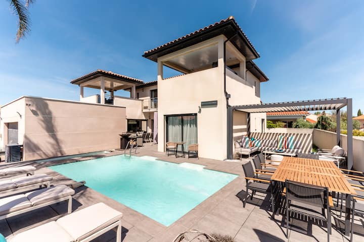 La Badoumba Piscine Chauffée Jacuzzi - Perpignan
