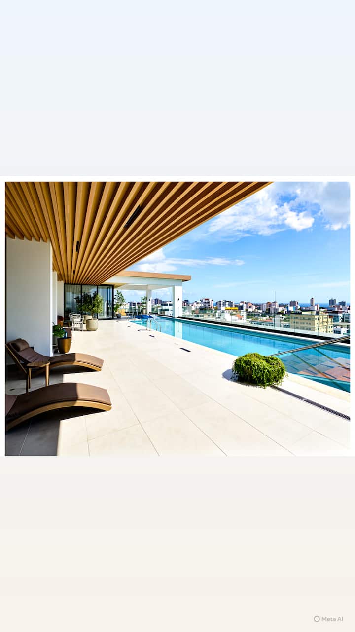 Luxury City View Apt W/ Rooftop Pool/ Gym/balcony - Santo Domingo