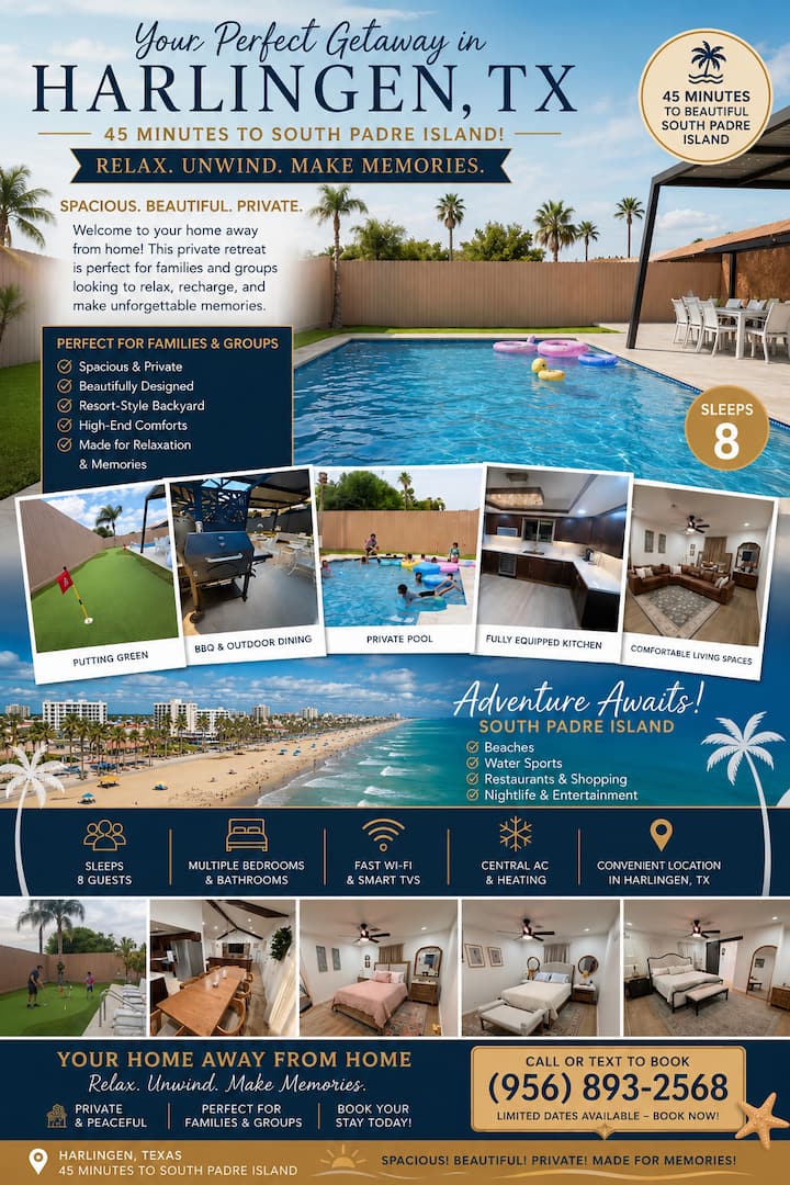 Pool House With Mini Golf, 45 Min. To South Padre - Harlingen, TX