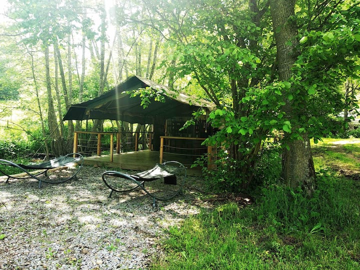 Yourte-cabane, Nature, Rivière, Guinguette - Saint-Nectaire