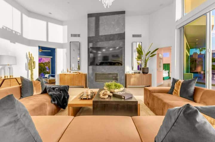 3bd/3,5ba Luxury Designer Villa/9 Beds - Palm Springs, CA