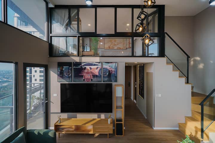 Luxury 2br Duplex | Mrt Rama 9 | Skyline View - Khlong Toei