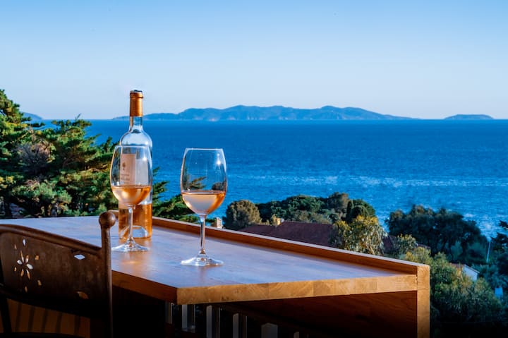Maisonnette Vue Mer Exceptionnelle – Plage à Pied - Bormes-les-Mimosas