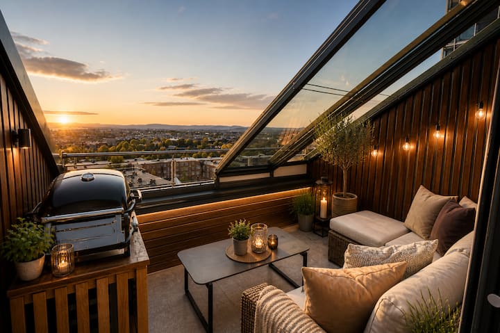 Lys Toppleilighet Duplex Med Panoramautsikt. - Oslo