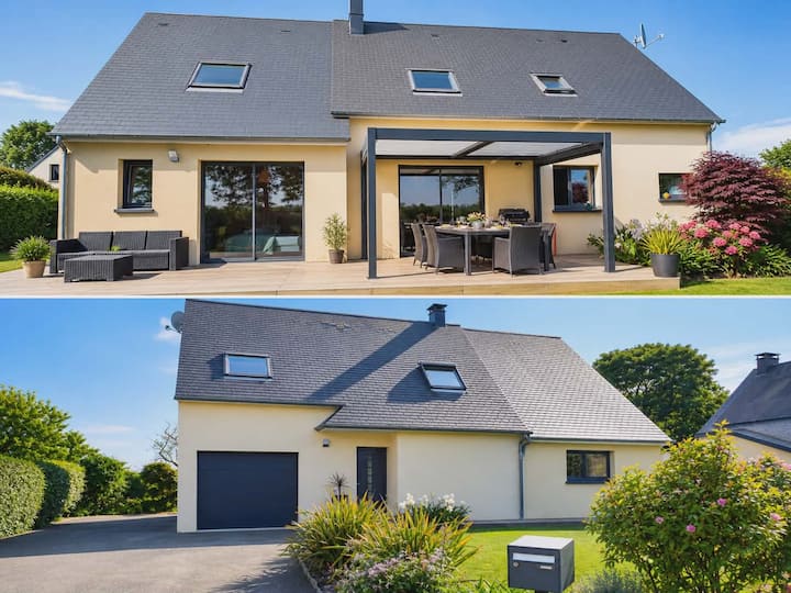 Maison Avec Grand Jardin - Mer à 15 Min - Hauteville-sur-Mer