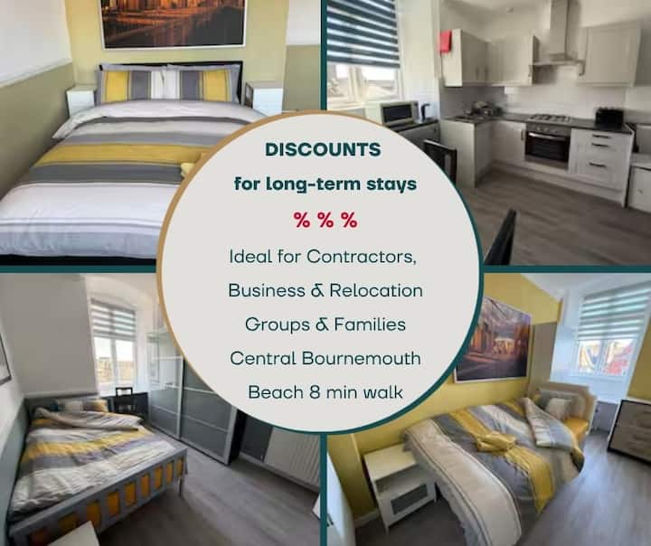Newly Refurbished 3br - Centre - Beach 8 Min Walk - Bournemouth